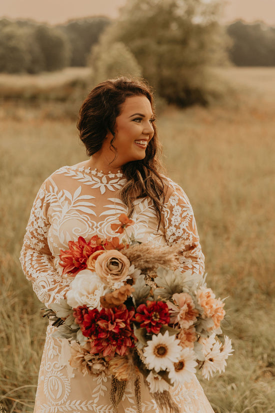 The Gentry Gown-Custom Western Wedding Dress with Lace – A Western ...