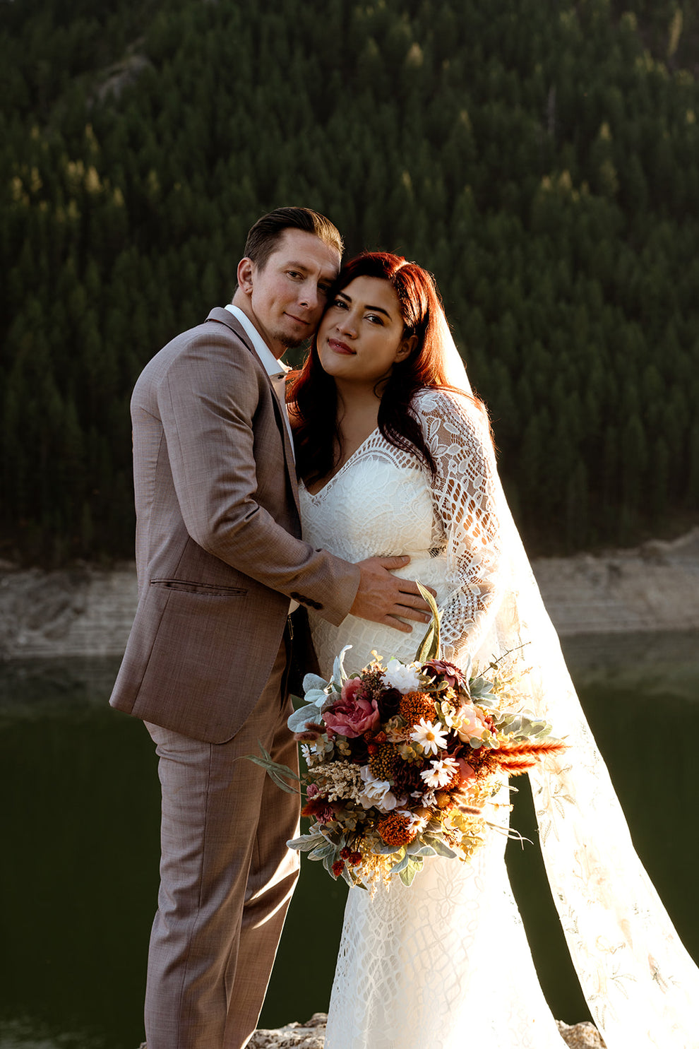 The Jolene Gown– Custom Boho Lace Western Wedding Dress with Bell Slee ...