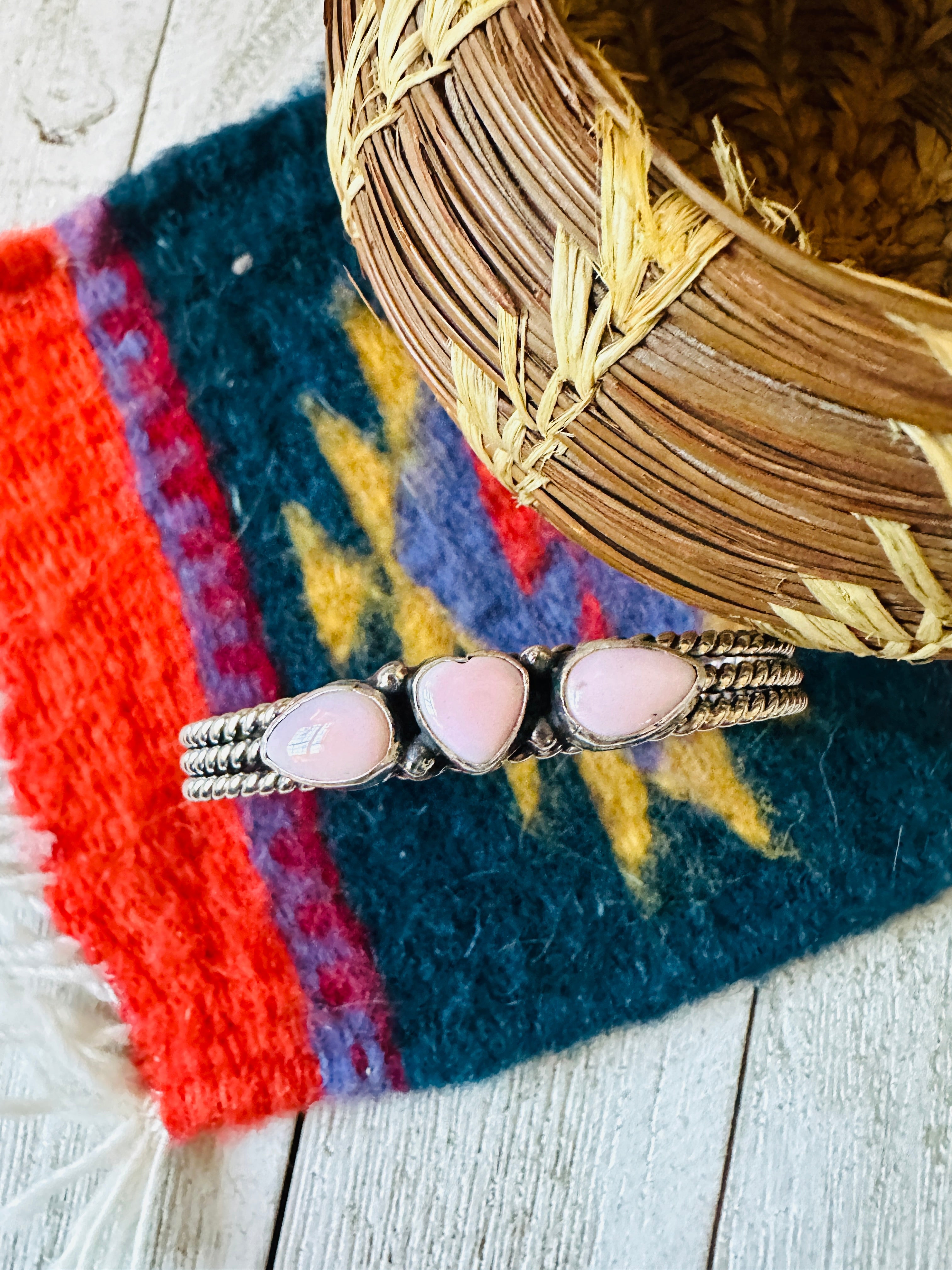 Navajo Queen Pink Conch Shell & Sterling Silver Cuff Bracelet – A ...
